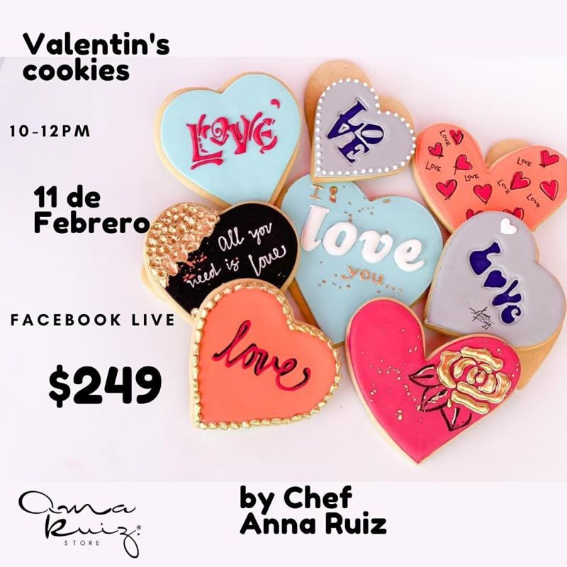 “Galletas Decoradas con Royal Icing y Fondant” San Valentín Chef Anna ...